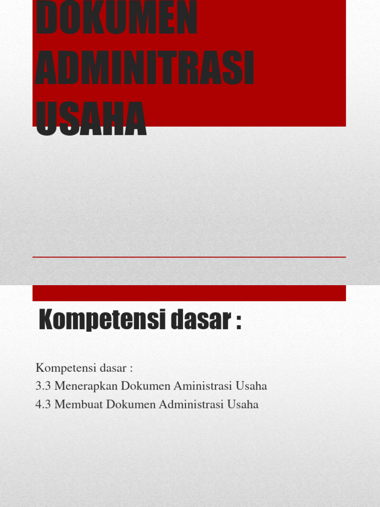 Dokumen Administrasi Usaha | PDF