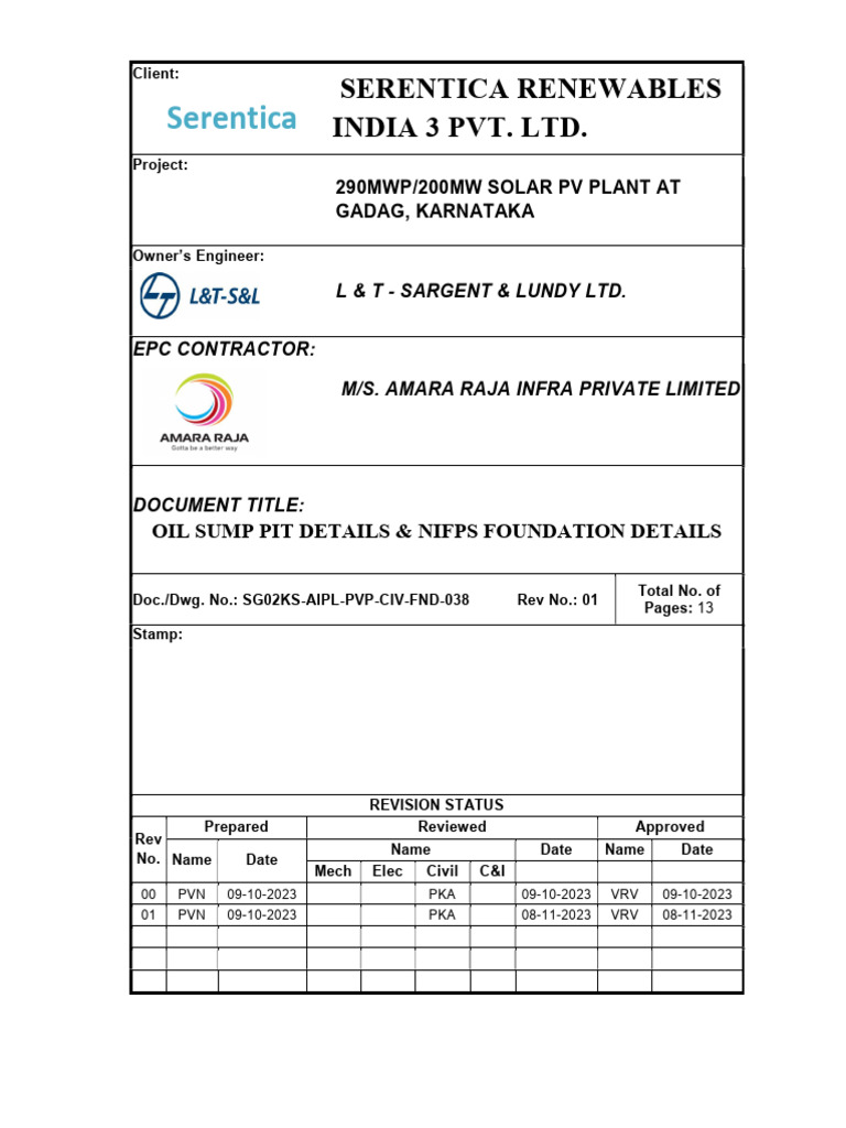 SG02KS-AIPL-PVP-CIV-FND-038 - Oil Sump Pit Details & NIFPS Foundation ...
