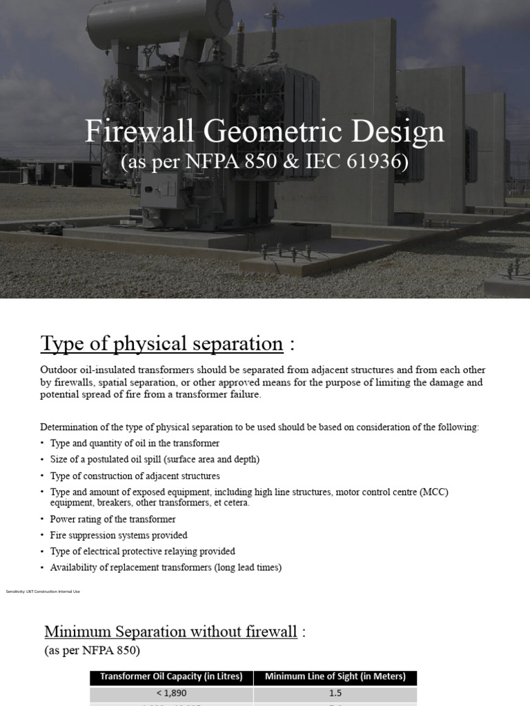 Oil-Insulated Transformer Firewall Guidelines | PDF | Transformer ...