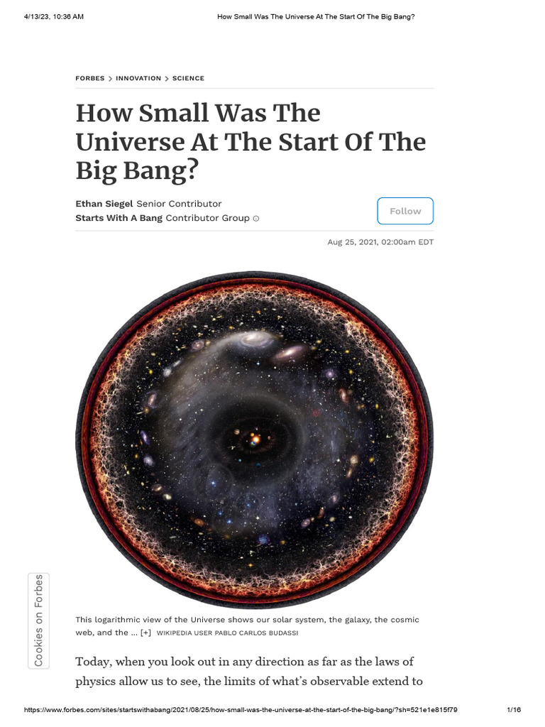 How Small Was The Universe at The Start of The Big Bang | PDF | Universe | Big Bang