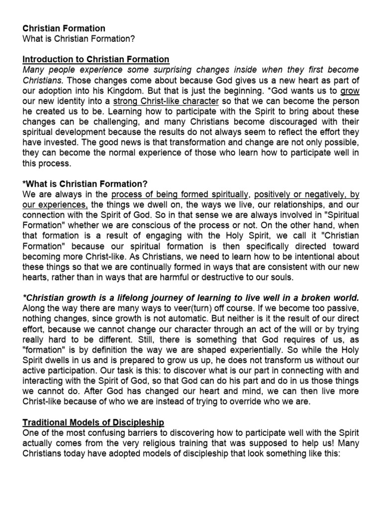 Christian Formation | PDF | Disciple (Christianity) | Jesus