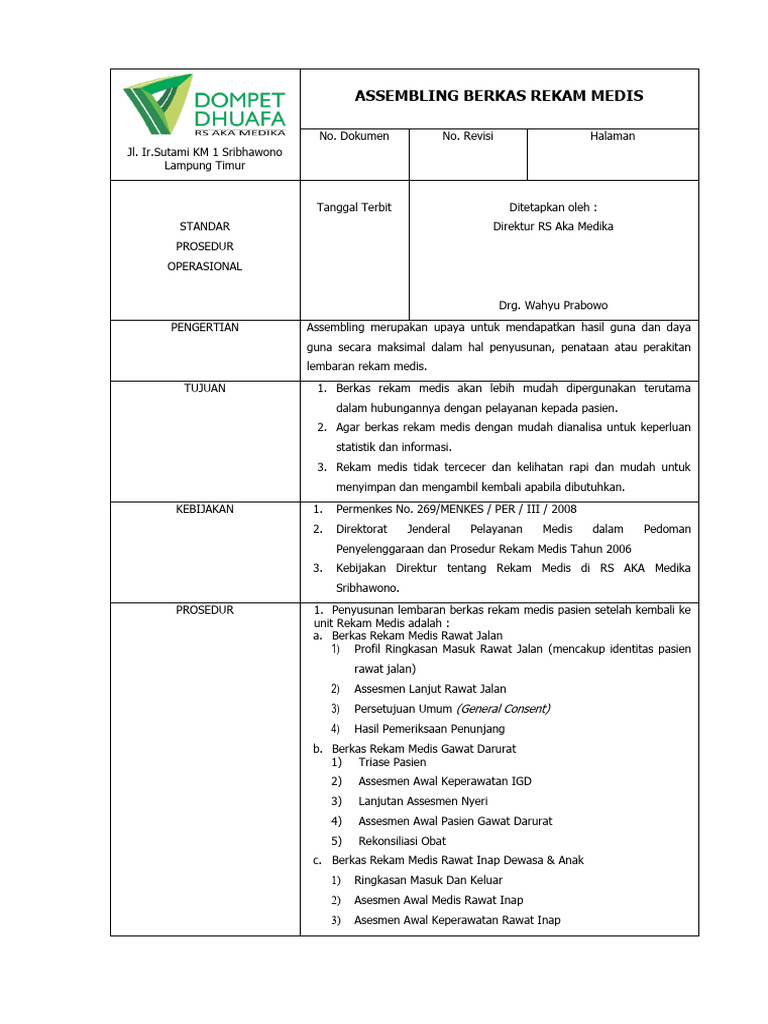 Sop Assembling | PDF