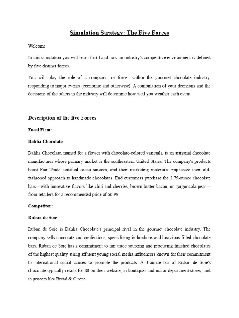 Simulation Strategy | PDF | Chocolate | Retail