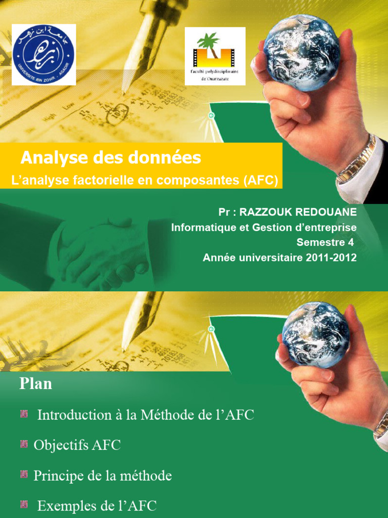 Présentation Analyse Des Données Methode AFC | PDF | Analyse des ...