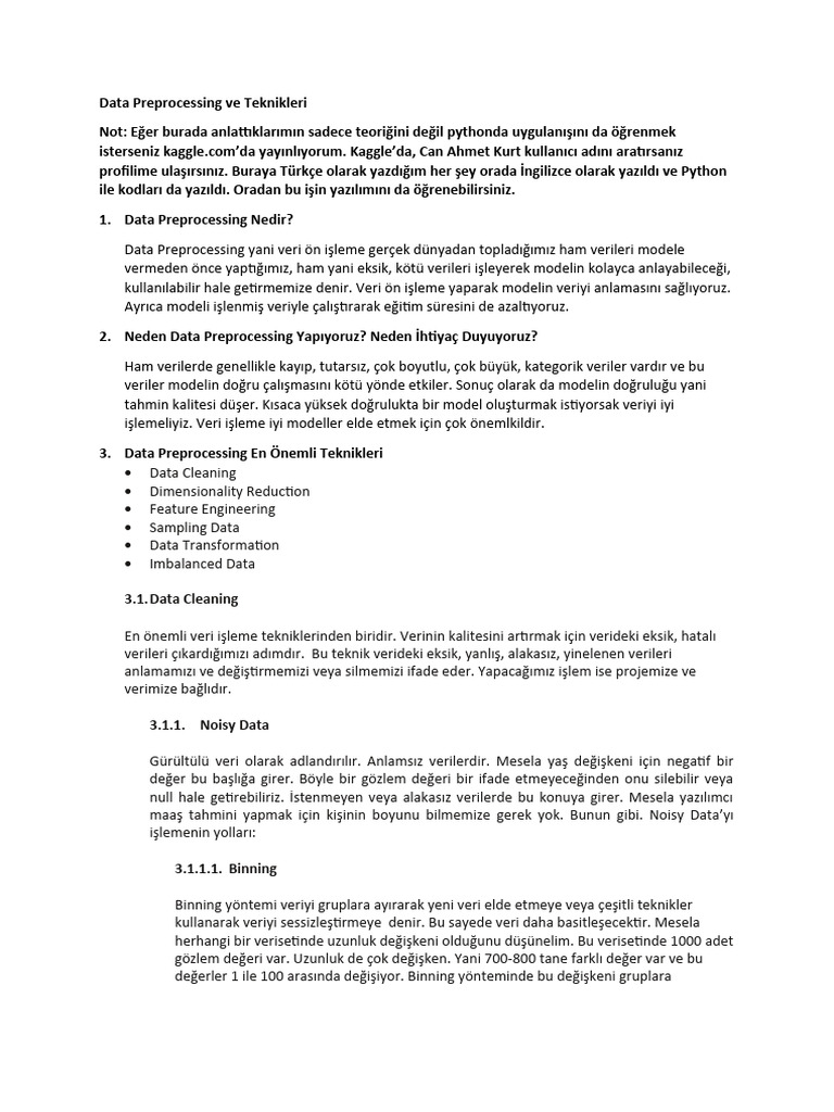 Data Preprocessing | PDF