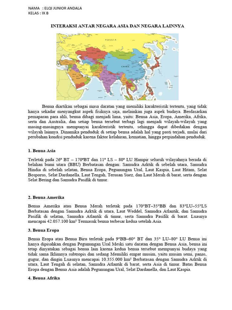 Interaksi Antar Negara Asia Dan Negara Lainnya | PDF | Ilmu Sosial ...