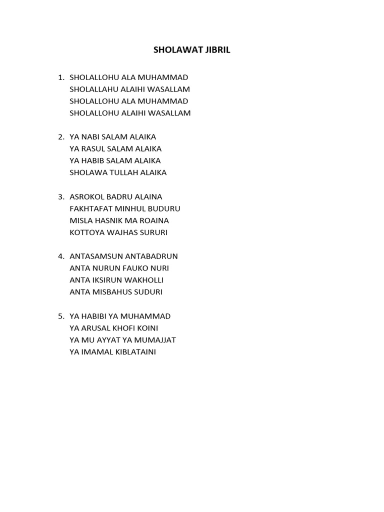 Sholawat Jibril | PDF