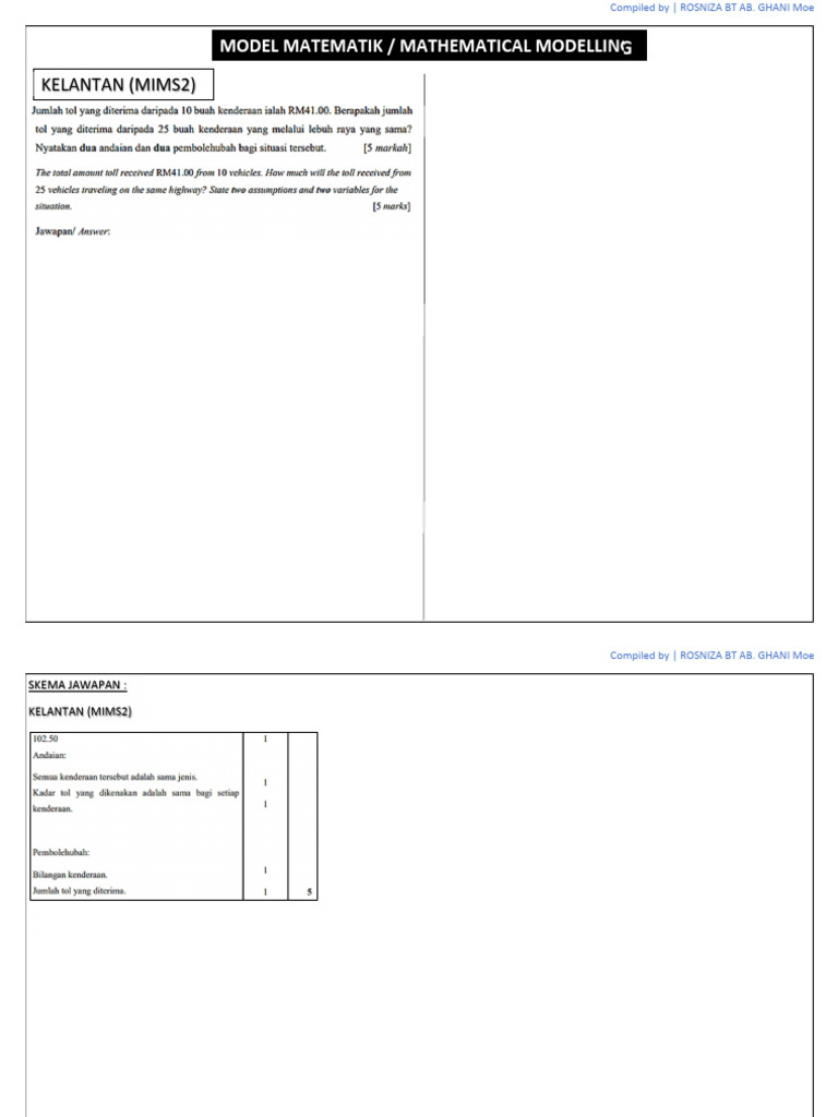 Model Matematik (Mathematical Modelling) 2022 | PDF