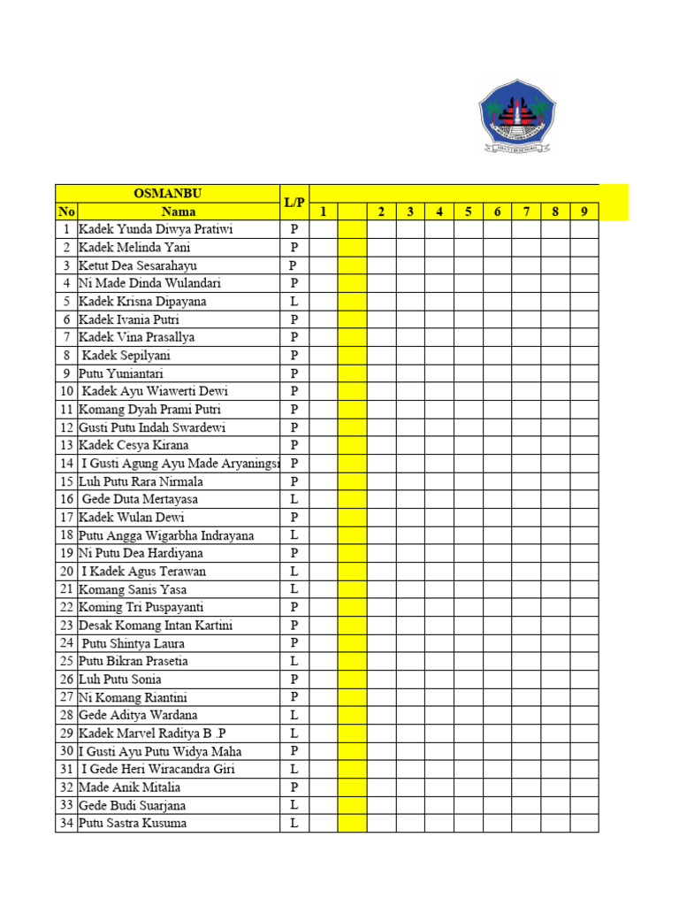 Absensi Osis Sman | PDF