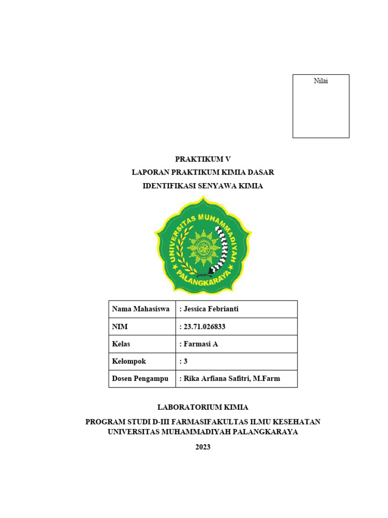 Format Laporan Kimia Dasar Prak 5 | PDF