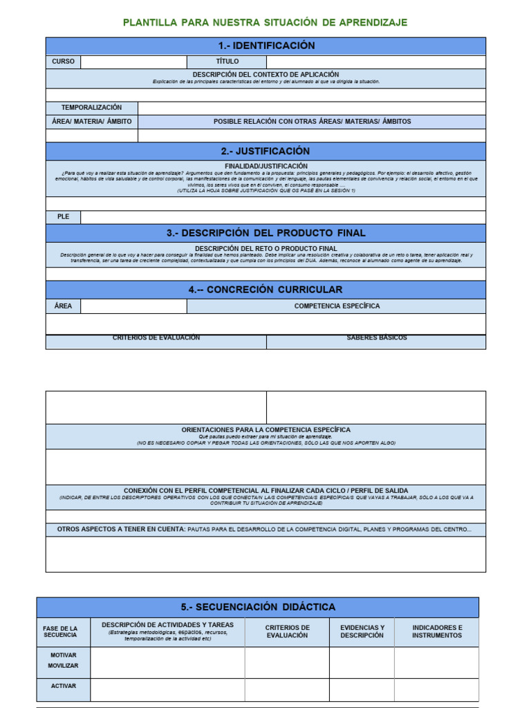 SdA Plantilla Editable | PDF | Evaluación | Aprendizaje