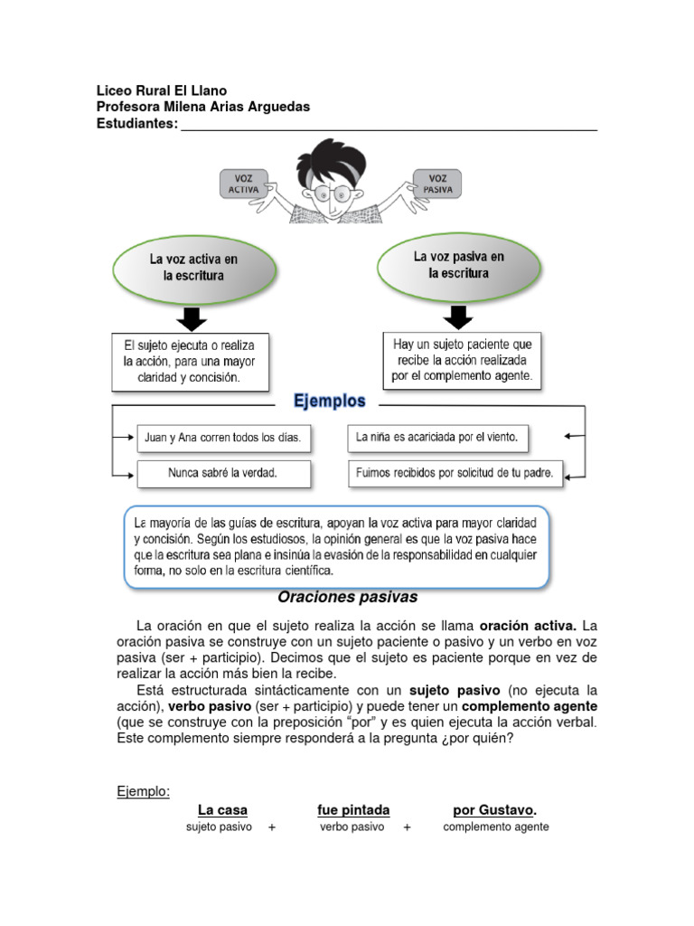 Oración Pasiva | PDF | Verbo | Asunto (gramática)