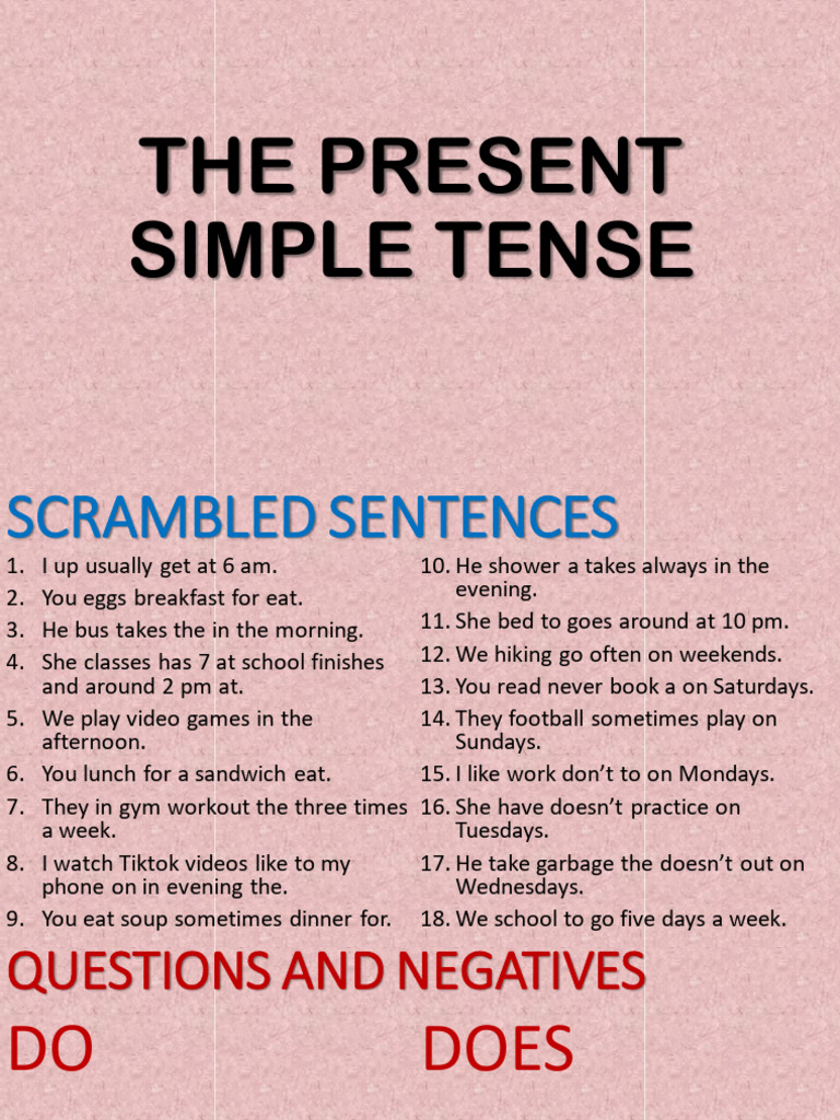 I Am Sharing 'THE PRESENT SIMPLE TENSE' With You | PDF | Lunch ...