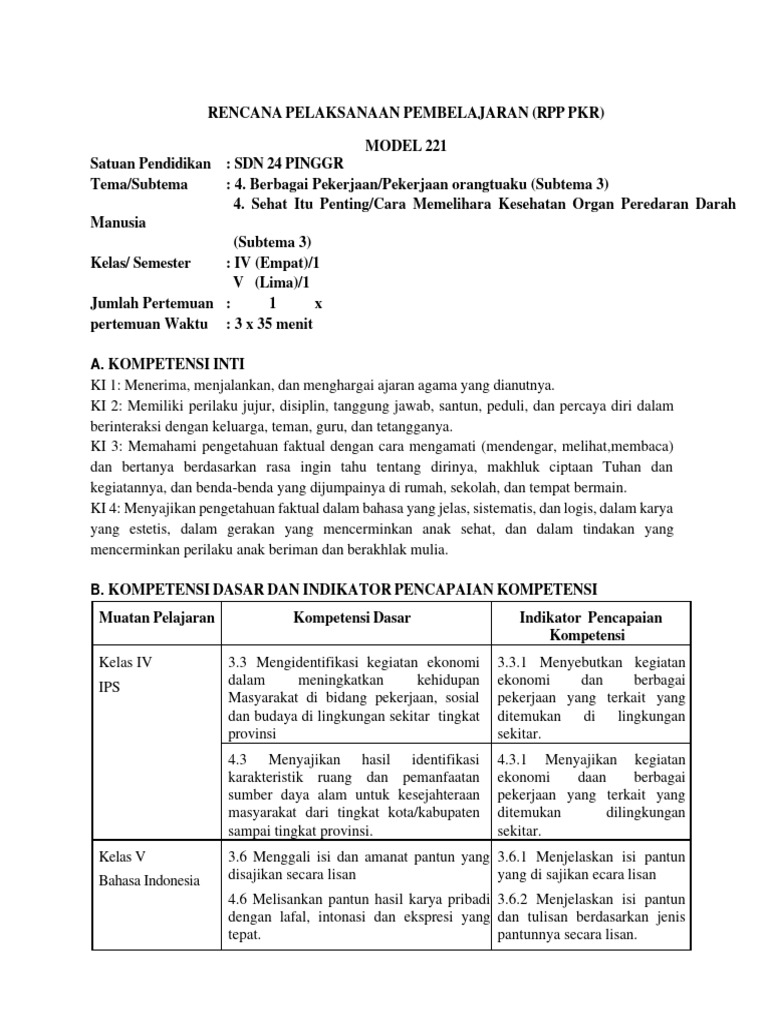 RPP Kelas Rangkap NENGSI | PDF