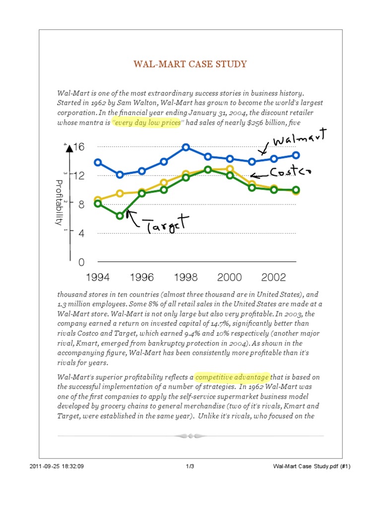 Wal-Mart Case Study | PDF | Walmart | Retail