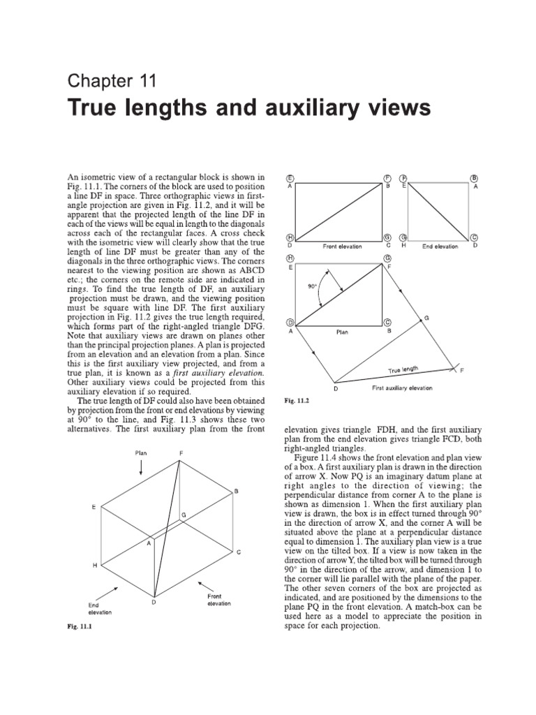 True Lengths and Auxilliary Views | PDF