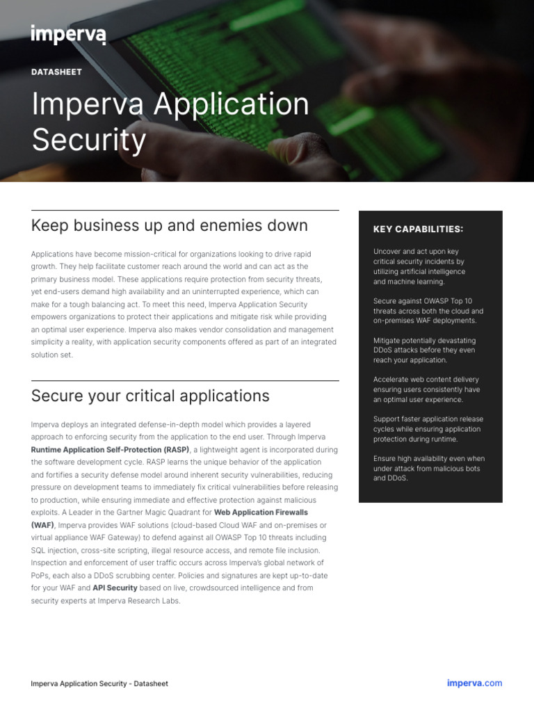 Imperva ApplicationSecurity Datasheet 20200805 | PDF | Security ...