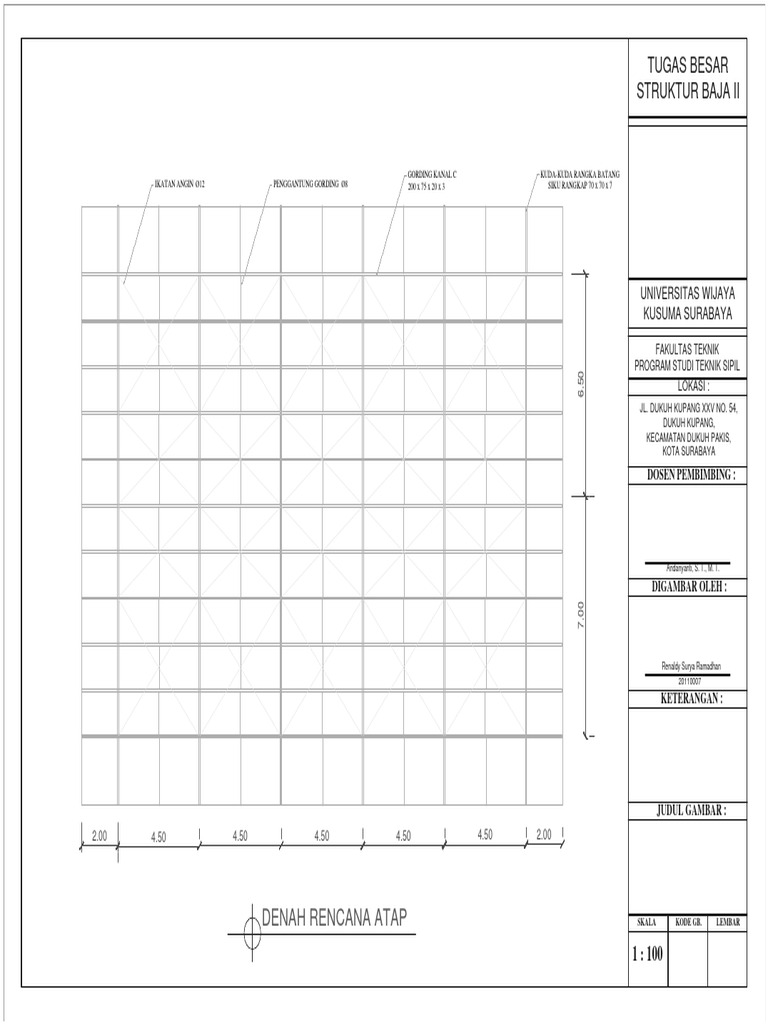 Tubes Baja Denah Rencana Atap | PDF