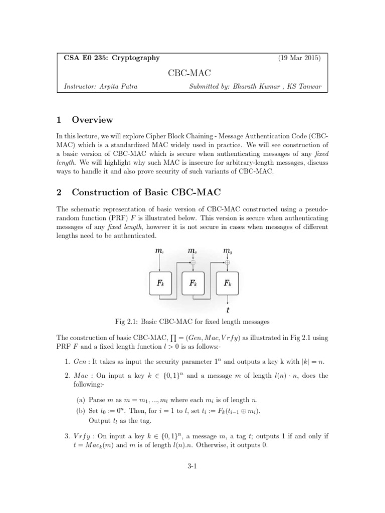 CBC Mac | PDF | Cryptography | Military Communications