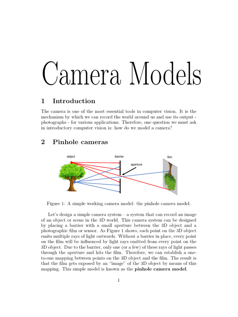 3 Camera Model Lec 2 | PDF | Aperture | Electrodynamics