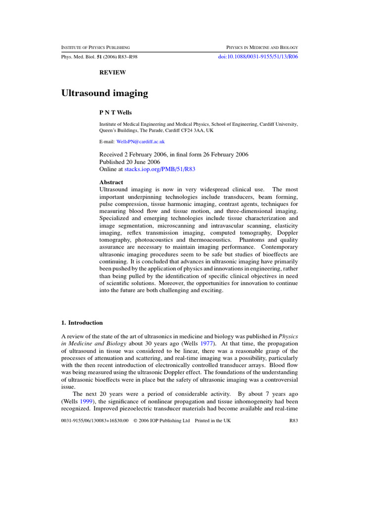 Ultrasound Paper | PDF | Medical Ultrasound | Medical Imaging