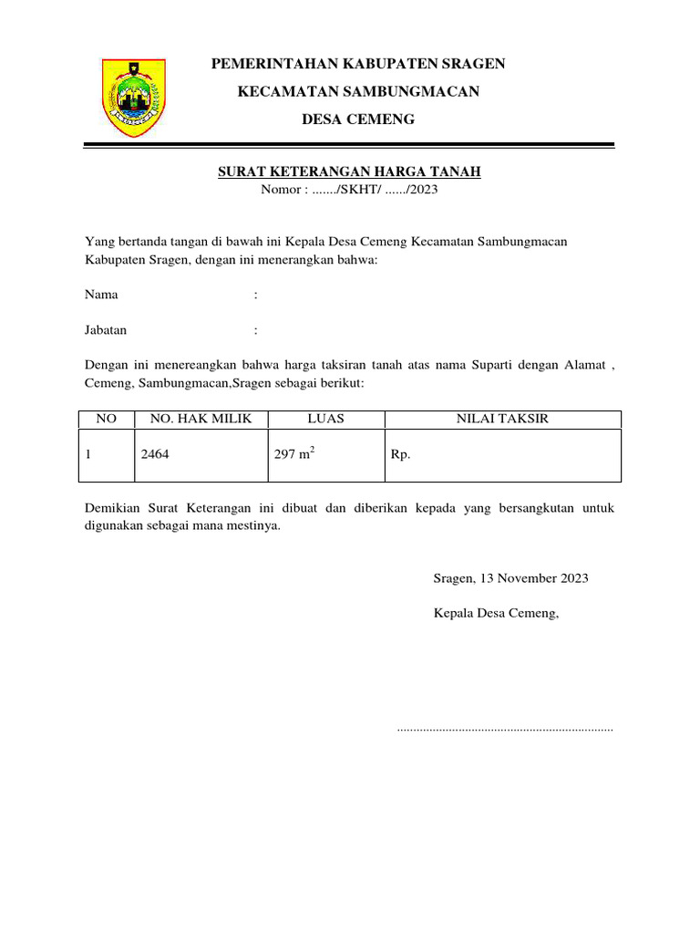 Surat Njop Suparti | PDF
