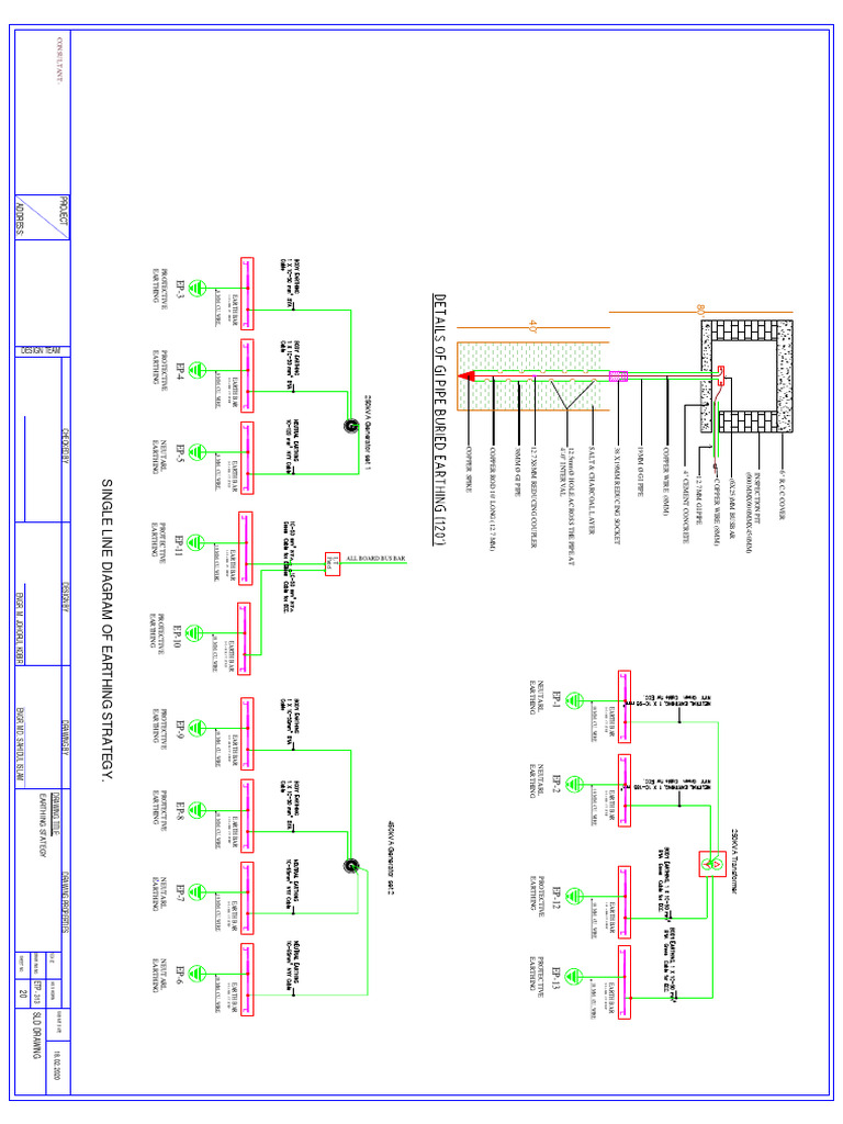 Earthing Layout Drawing (For Class-5&6) Course Materials | PDF | Copper ...
