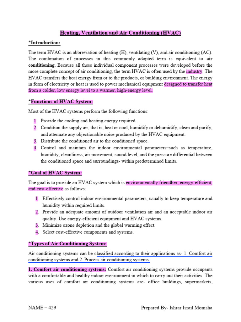Hvac System Pdf Humidity Building Technology