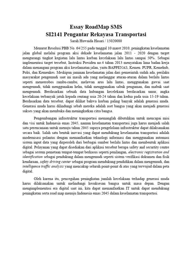 Essay RoadMap SMS | PDF