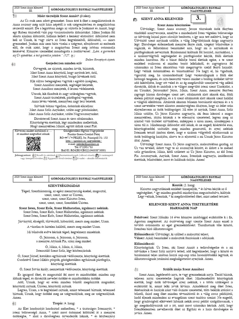 Szent Anna Kilenced 03 | PDF