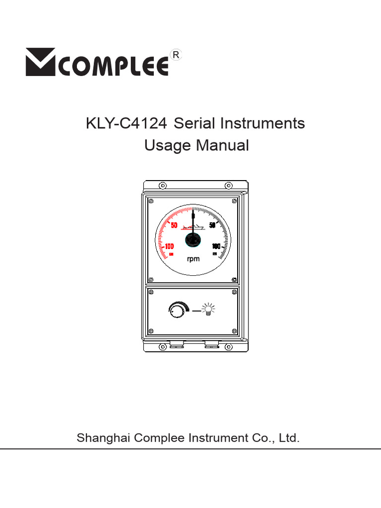 Complee Kly C4124 Manual | PDF | Celsius | Alternating Current