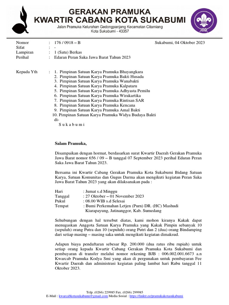 176 Edaran Peran Saka Jawa Barat 2023 | PDF