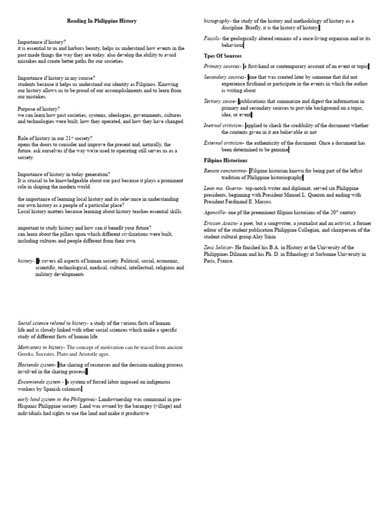 Reading-In-Philippine-History | PDF | Science | Philippines