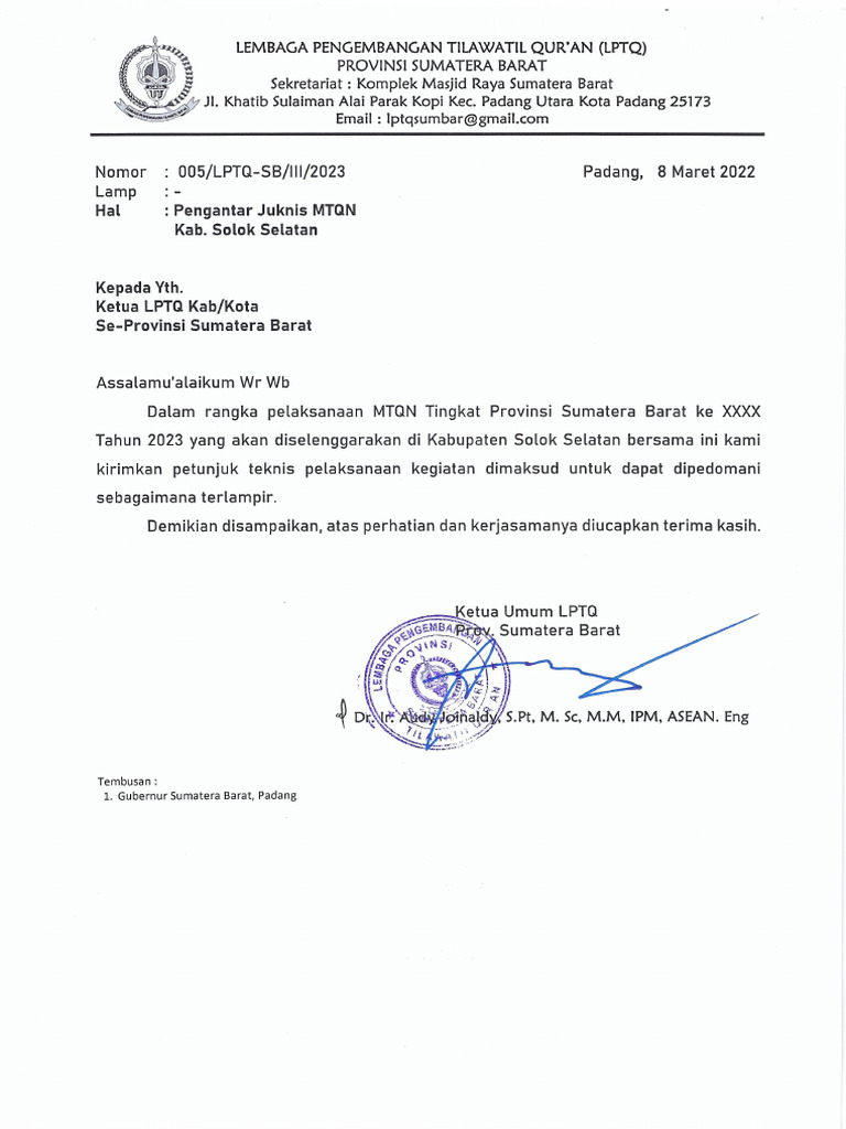 Juknis MTQ 2023 Solol Selatan | PDF