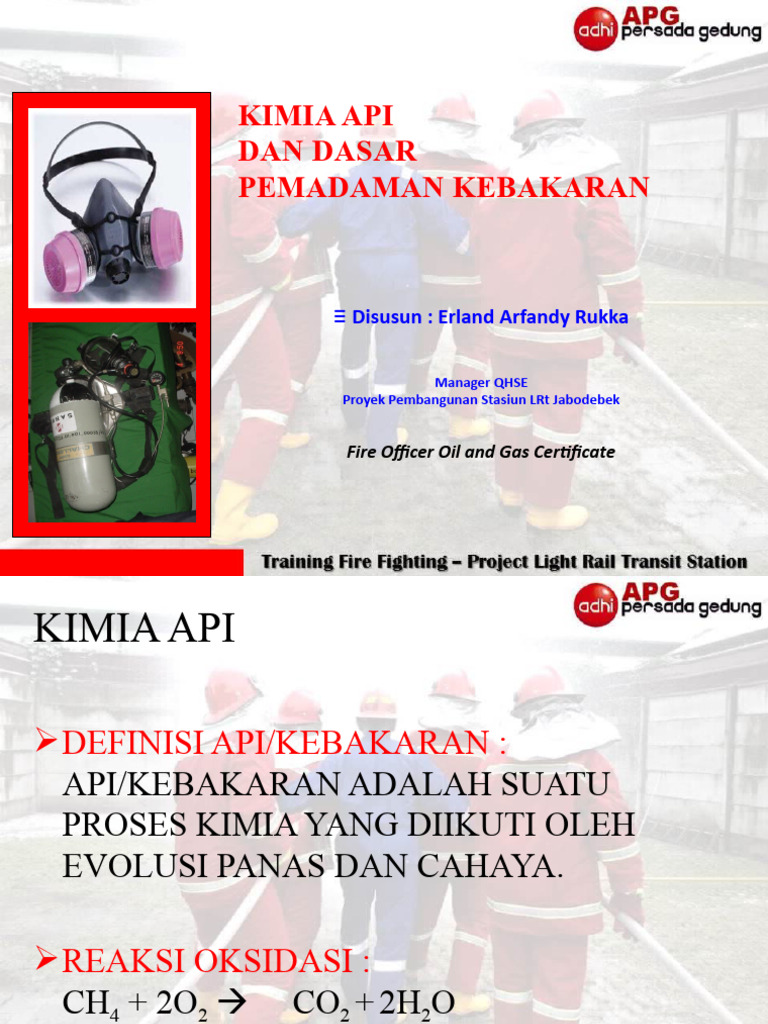 Kimia Api dan Dasar Pemadam Kebakaran (Versi PowerPoint) | PDF