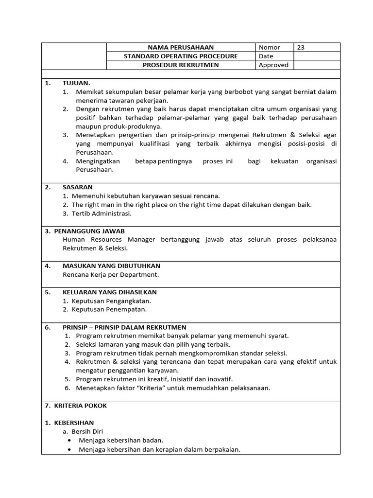 Prosedur Rekrutmen Efektif | PDF