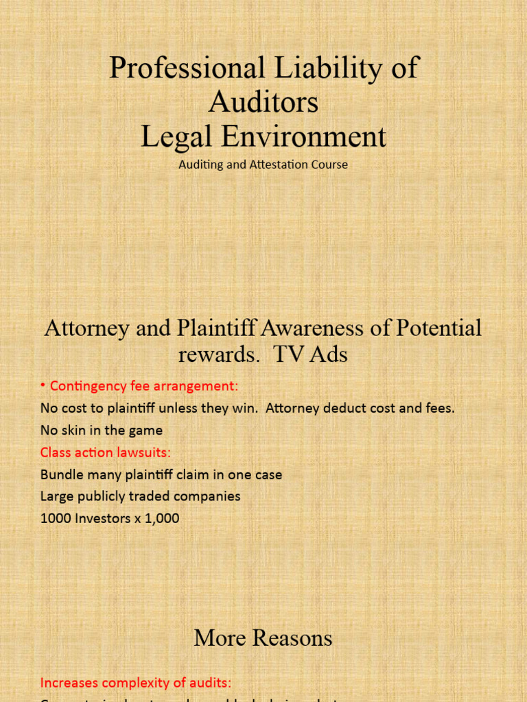 Auditor-S Professional Liability Main | PDF | Audit | Breach Of Contract