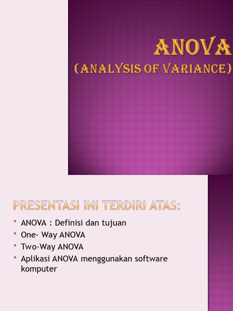 Panduan Lengkap ANOVA: Definisi, Jenis, dan Aplikasi | PDF