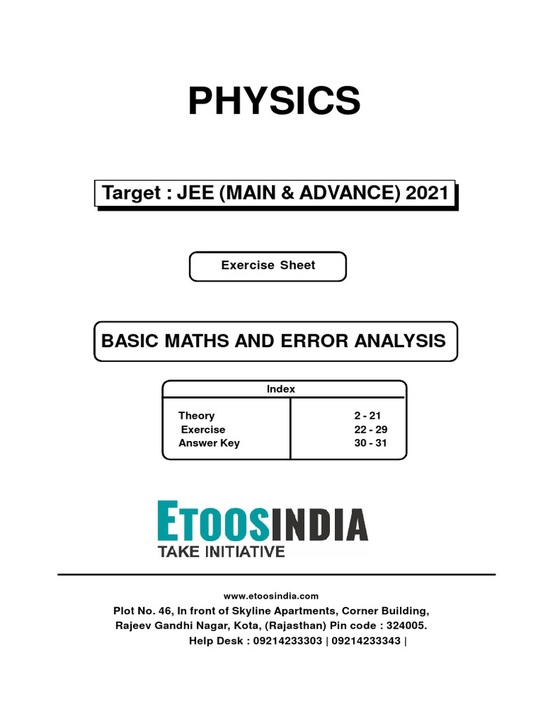1_basic-maths-and-error-analysis_501552 | PDF | Force | Fundamental Interaction