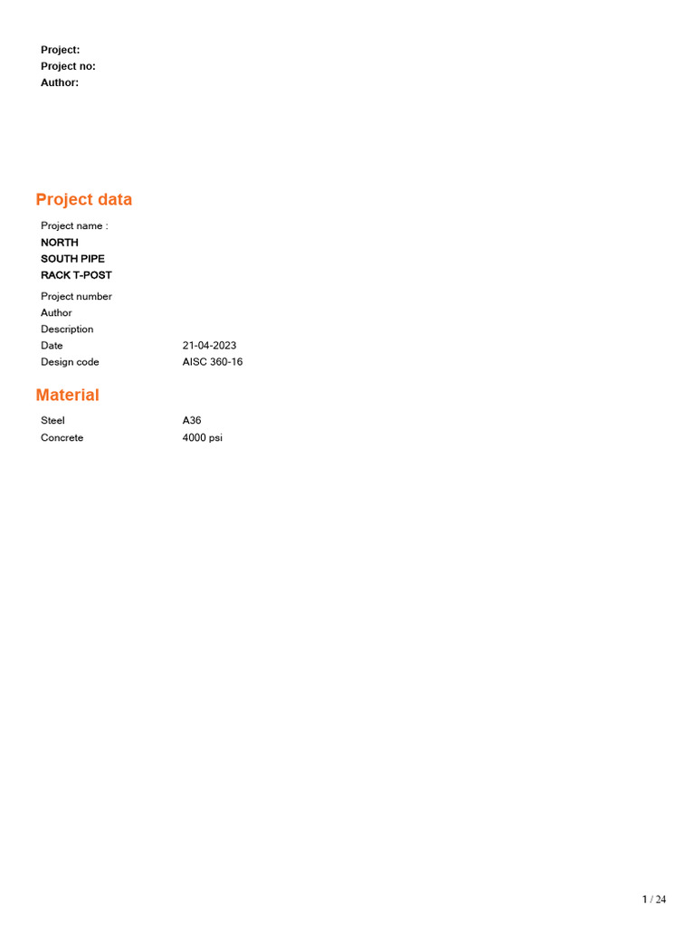 North South Pipe Rack Tee Post Design | PDF | Solid Mechanics | Civil ...