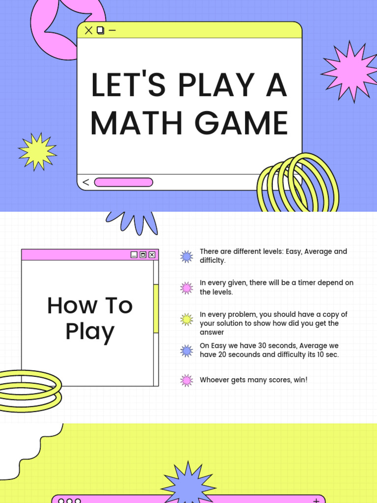 Lets Play A Math Game | PDF