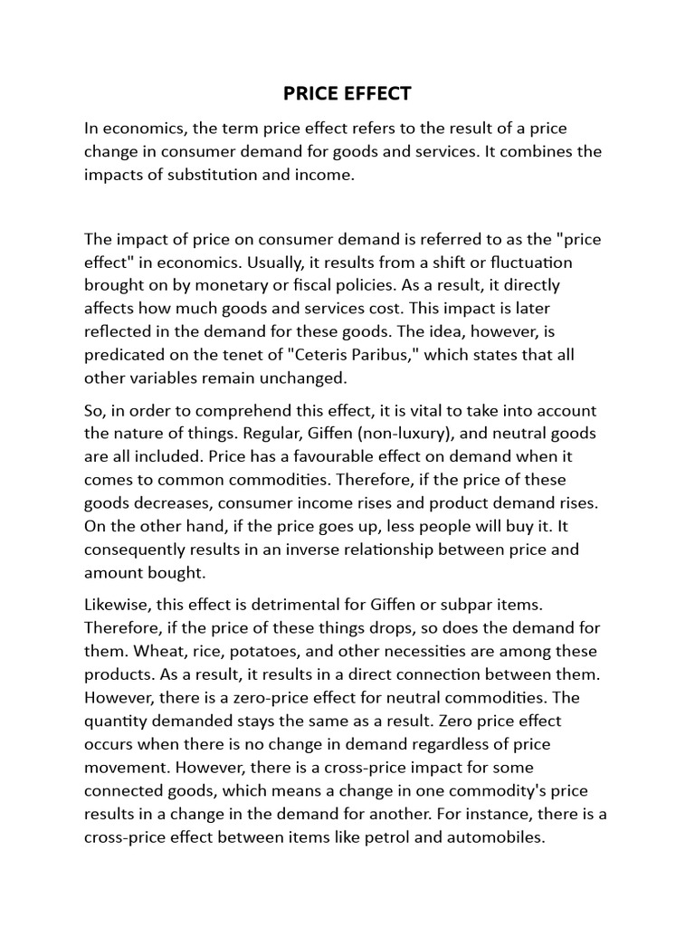 Price Effect | PDF | Demand | Prices