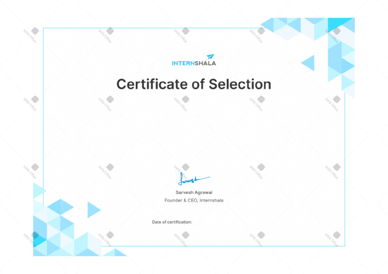 Selection Certificate | PDF