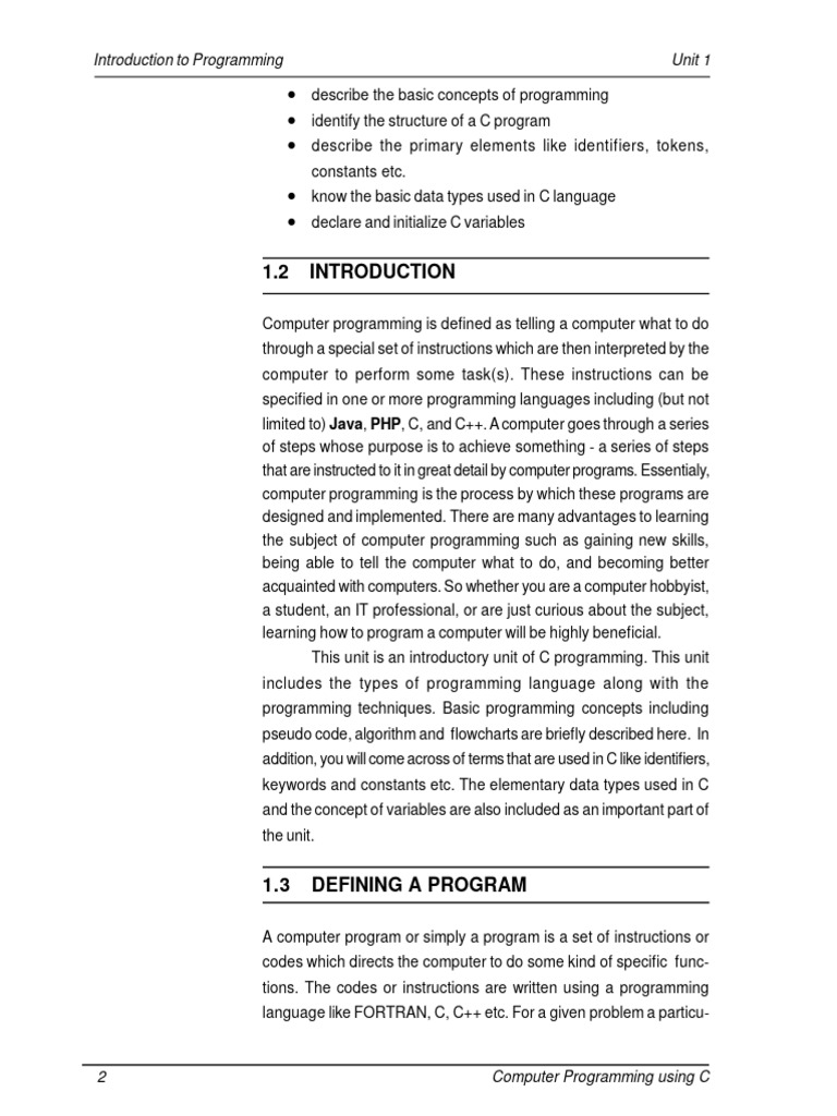 Mod 1 C | PDF | Programming | Computer Program