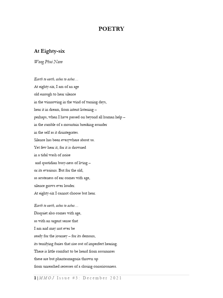 Wong Phui Nam Poems | PDF