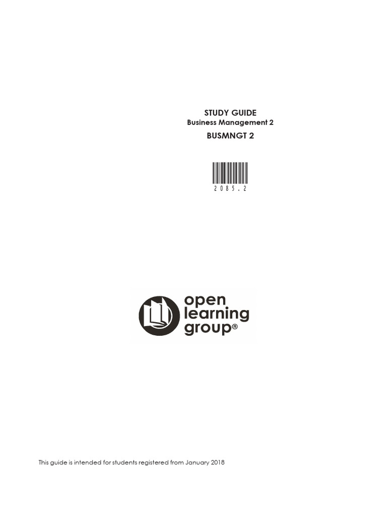 2018 Business Management 2 SG 2085.2 | PDF | Strategic Management ...