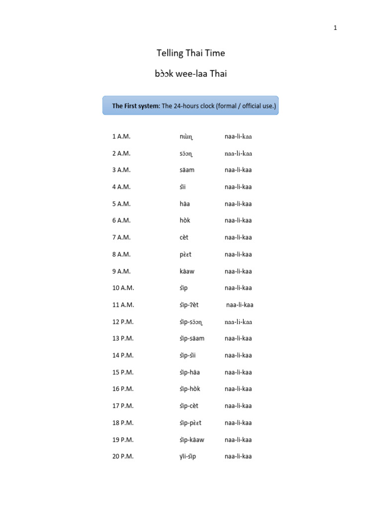 telling thai time | PDF