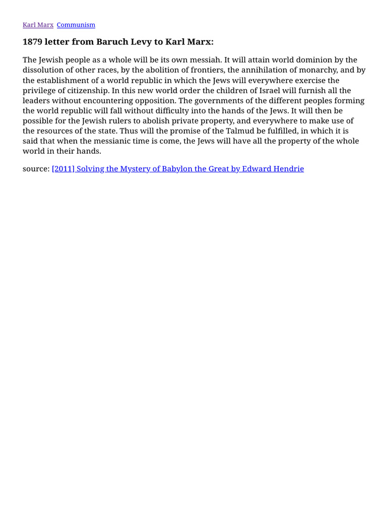 1879 Letter From Baruch Levy to Karl Marx | PDF