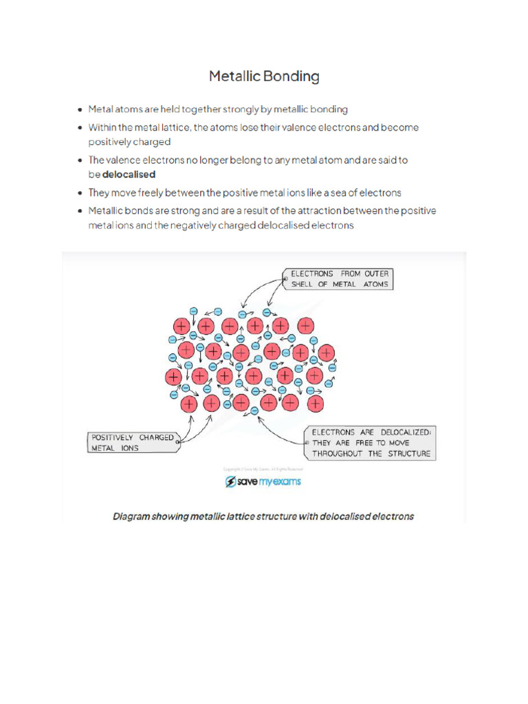 Metallic Bonding Edexcel Igcse | PDF