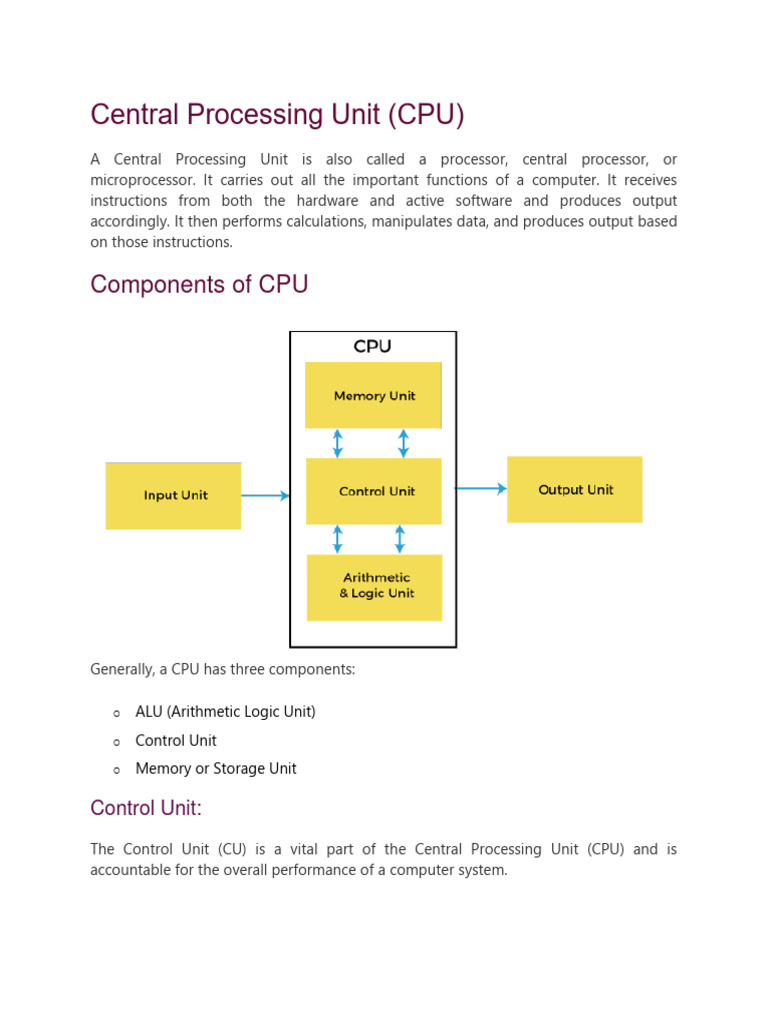 Central Processing Unit, Hardware and Software | PDF | Computer Data ... Central Processing Unit, Hardware and Software | PDF | Computer Data ...